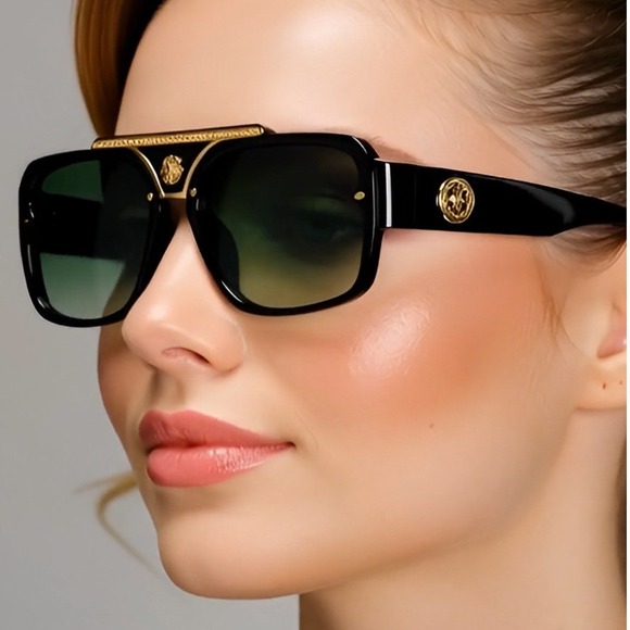 Accessories | Square Frame Sunglasses Olive Green Lens Gradient Lens ...